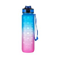 China BPA Free 32oz Plastic Sports Water Bottle with Time Marker Gradient Design for sale