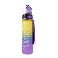 China BPA Free 32oz Plastic Sports Water Bottle with Time Marker Gradient Design for sale