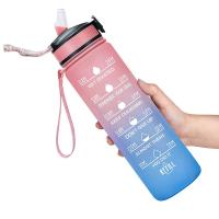 China 32oz Tritan BPA Free Motivational Water Bottle with Time Marker for Gym Sports for sale
