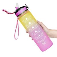 China 32oz Tritan BPA Free Motivational Water Bottle with Time Marker for Gym Sports for sale