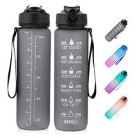 China 32oz Tritan BPA Free Motivational Water Bottle with Time Marker for Gym Sports for sale