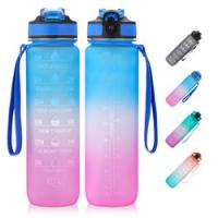 China 32oz Tritan BPA Free Motivational Water Bottle with Time Marker for Gym Sports for sale