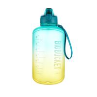 China Portable Motivational Workout Plastic Water Bottle Half Gallon With Handle for sale