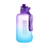 China Portable Motivational Workout Plastic Water Bottle Half Gallon With Handle for sale