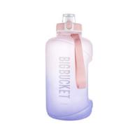 China Portable Motivational Workout Plastic Water Bottle Half Gallon With Handle for sale