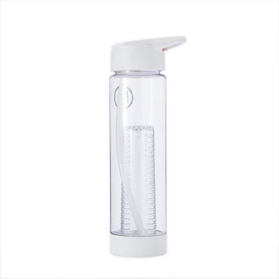 China 750ml BPA Free Fruit Infuser Strainer Plastic Water Bottle With Straw for sale