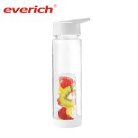 China 750ml BPA Free Fruit Infuser Strainer Plastic Water Bottle With Straw for sale