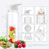 China 750ml BPA Free Fruit Infuser Strainer Plastic Water Bottle With Straw for sale