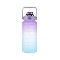 China BPA Free 64 oz 2.2 Litre Portable Gym Fitness Sport Half Gallon Water Bottle with Time Marker for sale
