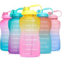 China BPA Free Plastic Water Bottle Half Gallon 64 oz Motivational Sports Gym Jug Custom Logo for sale