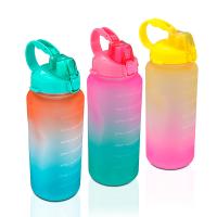 China BPA Free Plastic Water Bottle Half Gallon 64 oz Motivational Sports Gym Jug Custom Logo for sale