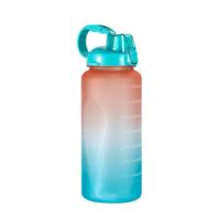 China BPA Free Plastic Water Bottle Half Gallon 64 oz Motivational Sports Gym Jug Custom Logo for sale