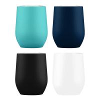 China 12oz Double Wall Insulated Stemless Steel Wine Tumbler Cup Customizable for sale