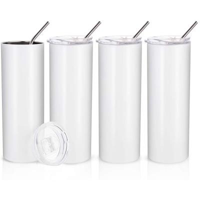 China 20oz 304 Stainless Steel Skinny Tumbler with Lid Straw Custom Logo Insulated Cup for sale