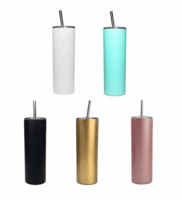 China 20oz Double Wall Stainless Steel Tumbler with Straw Gold Plated Printing 18/8 Food Grade for sale