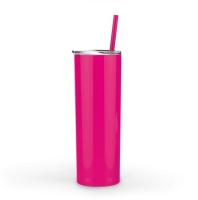 China 20oz Double Wall Stainless Steel Tumbler with Straw Gold Plated Printing 18/8 Food Grade for sale