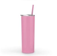 China 20oz Double Wall Stainless Steel Tumbler with Straw Gold Plated Printing 18/8 Food Grade for sale