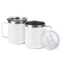 China 12oz 14oz Double Wall Vacuum Insulated Stainless Steel Beer Mug Coffee Cup with Handle for sale