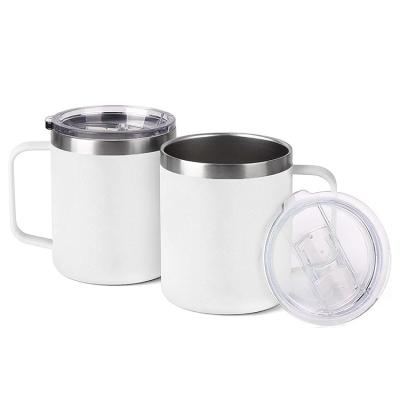 China 12oz 14oz Double Wall Vacuum Insulated Stainless Steel Beer Mug Coffee Cup with Handle for sale