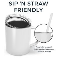 China 12oz 14oz Double Wall Vacuum Insulated Stainless Steel Beer Mug Coffee Cup with Handle for sale