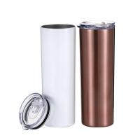 China 304 Stainless Steel Sublimation Skinny Tumbler 20oz Double Wall Insulated Cup with Lid and Straw for sale