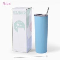 China 304 Stainless Steel Sublimation Skinny Tumbler 20oz Double Wall Insulated Cup with Lid and Straw for sale