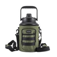 China Double Wall Vacuum Insulated Stainless Steel Growler 128oz 1 Gallon with Sleeve for sale