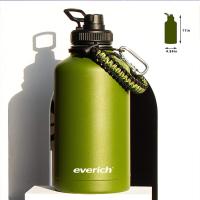 China 64 oz Wide Mouth Stainless Steel Thermos Flask Double Wall Insulated Beer Growler for sale