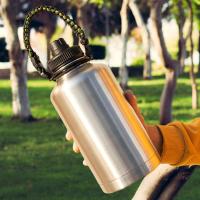 China 64 oz Wide Mouth Stainless Steel Thermos Flask Double Wall Insulated Beer Growler for sale