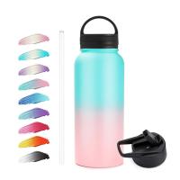 China Gradient Color 32 Oz Stainless Steel Sports Water Bottle Wide Mouth Vacuum Insulated for sale