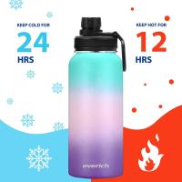 China Gradient Color 32 Oz Stainless Steel Sports Water Bottle Wide Mouth Vacuum Insulated for sale