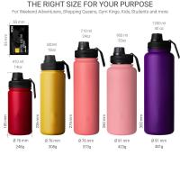 China Powder Coated Stainless Steel Water Bottle Double Wall Vacuum Insulated 22oz Wide Mouth for sale