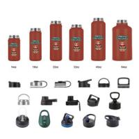 China Powder Coated Stainless Steel Water Bottle Double Wall Vacuum Insulated 22oz Wide Mouth for sale
