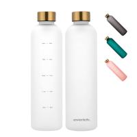 China Frosted Tritan Plastic Water Bottle 1000ml 600ml Custom Logo Motivational Fitness for sale