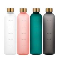 China Frosted Tritan Plastic Water Bottle 1000ml 600ml Custom Logo Motivational Fitness for sale