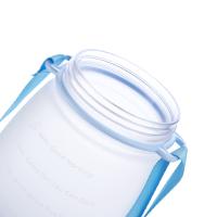 China PETG Plastic Kids Water Bottle 1200ml with Straw Lid Motivational Sports Drinking for sale