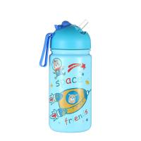 China Insulated Stainless Steel Double Wall Kids Water Bottle 14oz Vacuum Flask with Straw Lid for sale