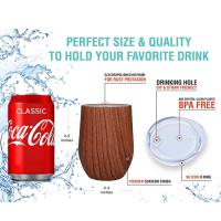 China Double Wall 304 Stainless Steel Wine Tumbler 12oz Travel Mug with BPA-Free Lid for sale