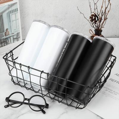 China Stainless Steel Vacuum Sublimation Blanks Tumbler with Straw 20oz 30oz for sale