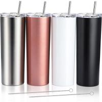 China Stainless Steel Vacuum Sublimation Blanks Tumbler with Straw 20oz 30oz for sale