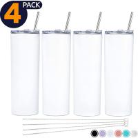 China Stainless Steel Vacuum Sublimation Blanks Tumbler with Straw 20oz 30oz for sale