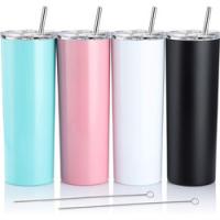 China Stainless Steel Vacuum Sublimation Blanks Tumbler with Straw 20oz 30oz for sale
