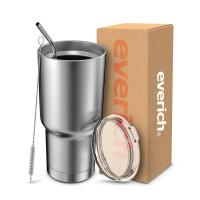 China 20 oz Stainless Steel Vacuum Insulated Tumbler with Straw for Hot Cold Drinks Beer Wine for sale