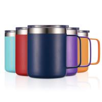 China 14oz 380ml 510ml Double Walled Stainless Steel Travel Coffee Mug with Lid for sale