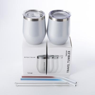 China Insulated Stainless Steel Wine Tumbler 320ml Powder Coated with Lid for sale