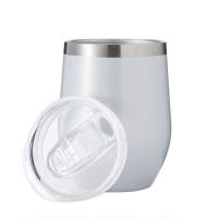 China Insulated Stainless Steel Wine Tumbler 320ml Powder Coated with Lid for sale