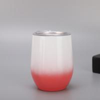 China Stainless Steel Travel Mug 8oz 12oz Stemless Wine Tumbler with Clear Lid for sale