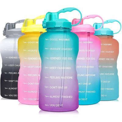 China BPA Free Tritan Sport Water Bottle 64 oz Half Gallon Motivational Reusable Gym for sale