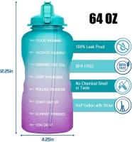 China BPA Free Tritan Sport Water Bottle 64 oz Half Gallon Motivational Reusable Gym for sale