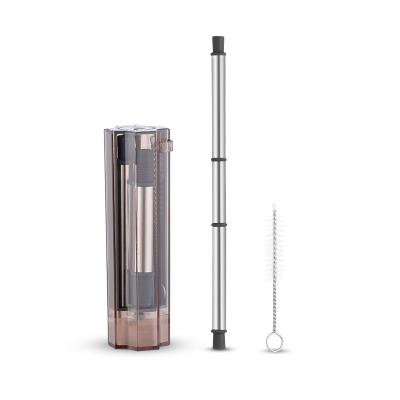 China Reusable Stainless Steel Drinking Straws 23cm Collapsible with Case Food Grade Portable for sale